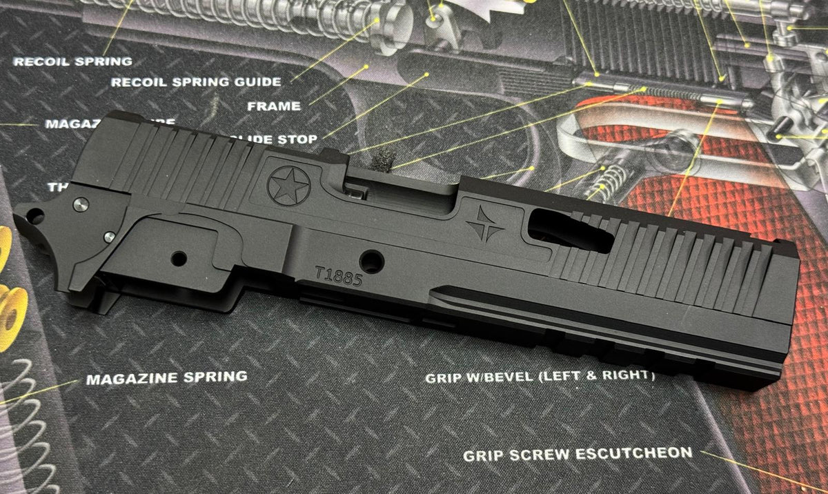 Bomber CNC Aluminum Slide & Frame Kit **Tri-arc style (RMR) for Marui ...