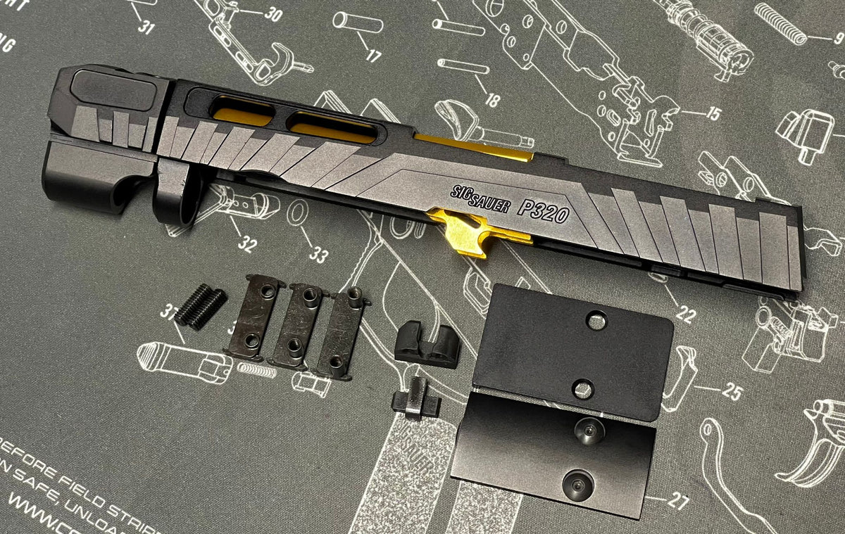 Nova CNC Aluminum P320 Spectre Comp slide set for SIG Air M17/ M18 GBB ...