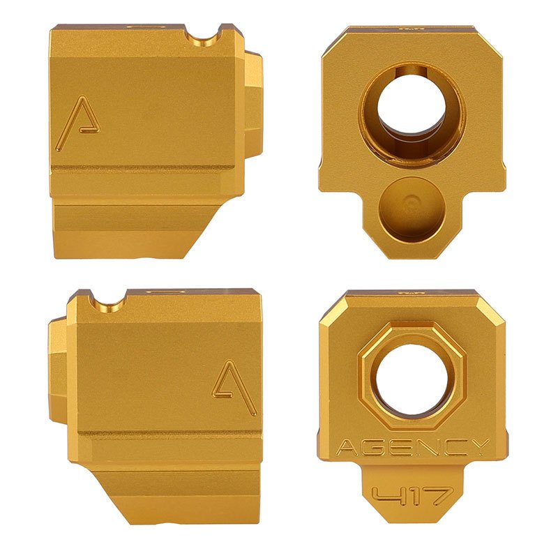 RWA AGENCY ARMS 417 COMPENSATOR (SINGLE PORT, 14MM CCW) - GOLD – Boomarms