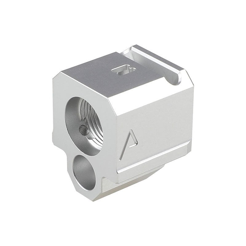 RWA AGENCY ARMS 417 COMPENSATOR (SINGLE PORT, 14MM CCW) - SILVER – Boomarms